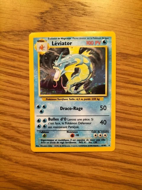 CARTE POKEMON LEVIATOR 6/102 Holo Set de Base Wizards FR Excellent état ...