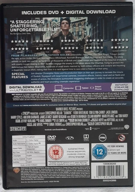 DUNKIRK - TOM Hardy - Christopher Nolan - Reg 2 Dvd - 2 Discs £3.81 ...