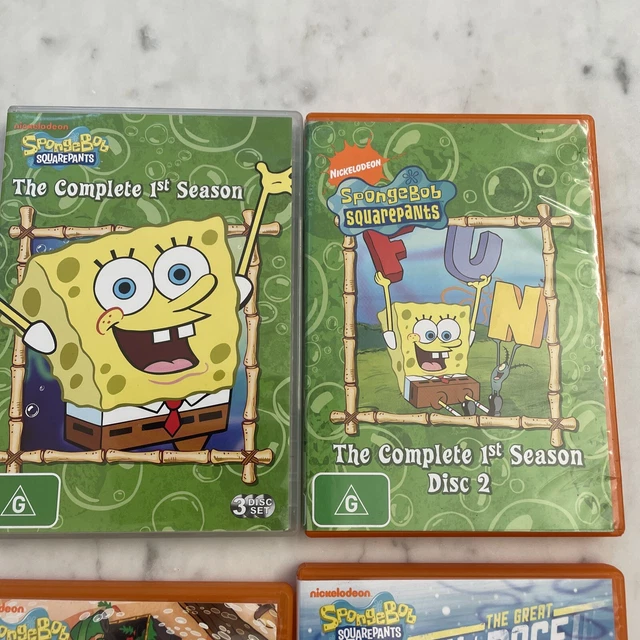 SPONGEBOB SQUAREPANTS DVD complete first season 4 discs plus 2 movies 2 ...