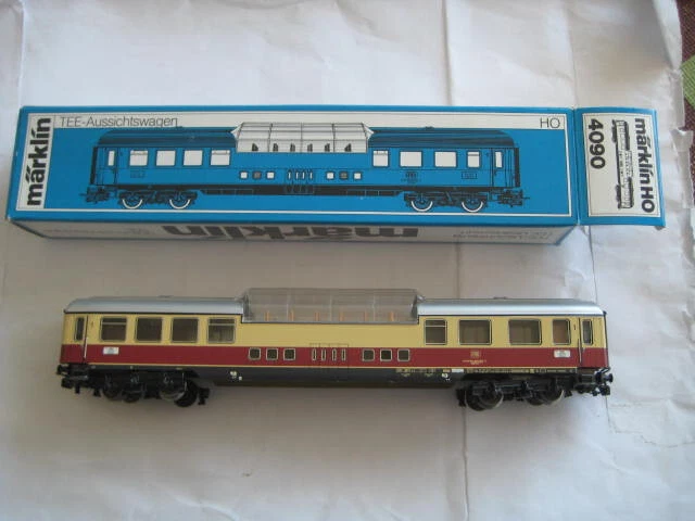 MARKLIN HO 4090 DB 1st Cl Metal Observation Car w/box - Made in Western ...