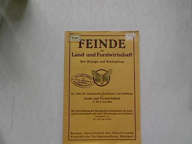 FEINDE DER LAND- und Forstwirtschaft. Ihre Biologie und Bekämpfung, Heft 2. Ein EUR 10,30 ...