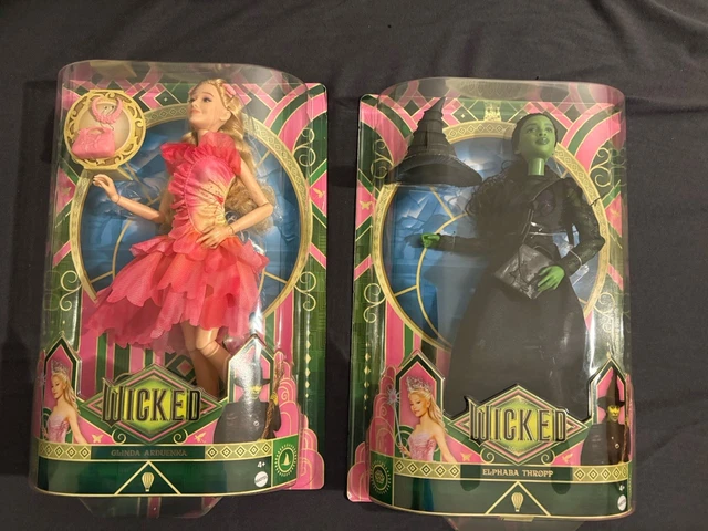 MATTEL WICKED GLINDA Arduenna Und Elphaba Puppe dem Musical-Film Wicked ...
