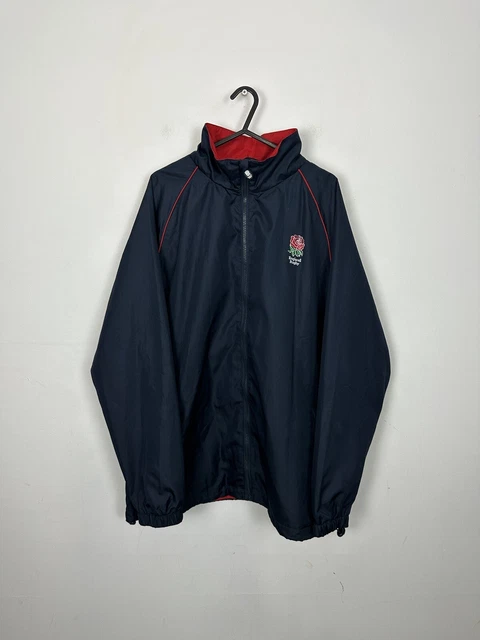 MENS ENGLAND RUGBY Union Windbreaker Jacket Navy Blue UK Size L Large £ ...