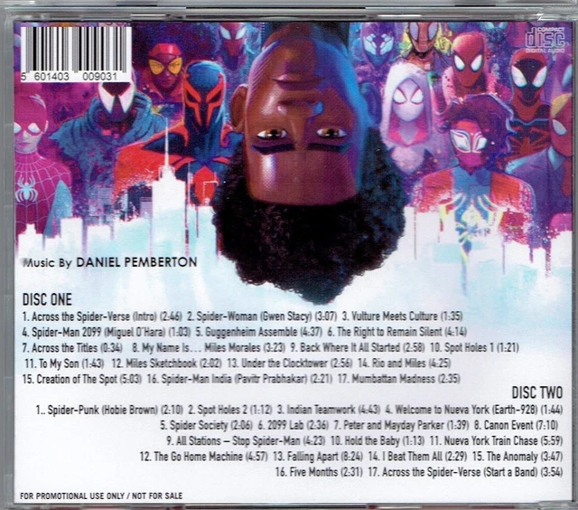 SPIDER-MAN ACROSS THE SPIDER VERSE music by Daniel Pemberton, 2 CD set ...