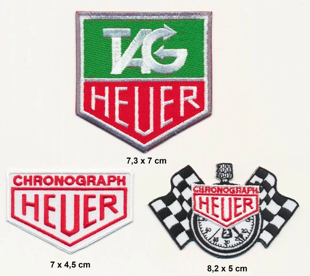 TAG HEUER AUFNÄHER Patch Bügelbild 3 Stück Auto Motorsport Rennsport ...