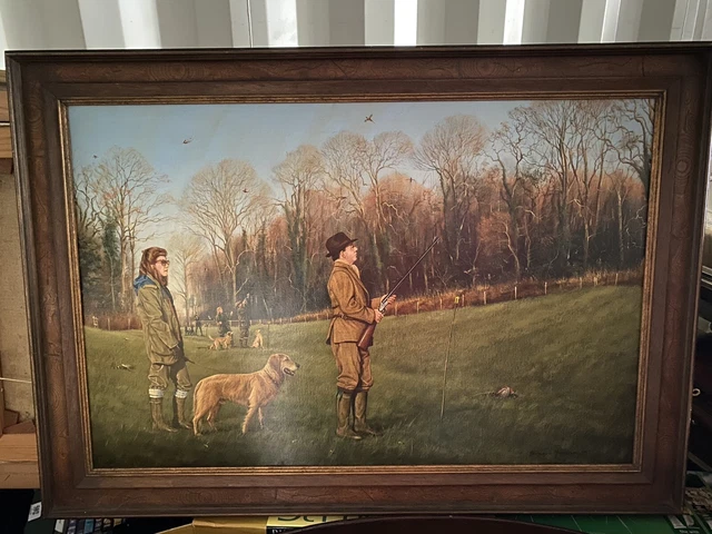 ORIGINAL OIL ON Canvas Painting By Terence Macklin Hunting Shooting ...