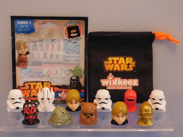 DISNEY STAR WARS Wikkeez Mini Figures Random Bundle x11 & Bag - Vivid ...