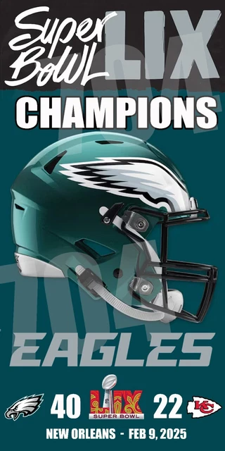 PHILADELPHIA EAGLES 2024 2025 Super Bowl LIX Champions 3x5 pies Bandera vendedor de Estados ...