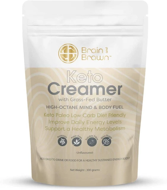 BRAIN AND BRAWN Keto Creamer with Grass-Fed Butter Unflavoured 300G ...
