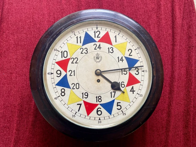 RAF OPERATION ROOM / SECTOR CLOCK WW2 FUSEE WALL CLOCK antique air ...