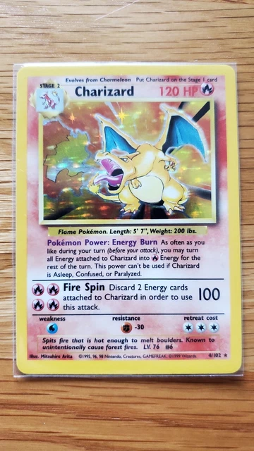 POKÉMON TCG CHARIZARD Base Set 4/102 Holo Unlimited Holo Rare $275.00 ...