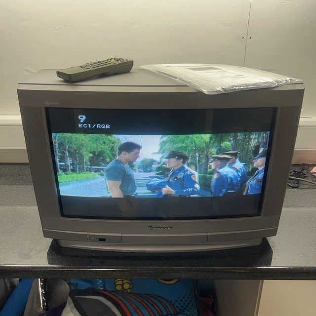 PANASONIC QUINTRIX TX-24DX1 22" Retro Gaming CRT TV Triple AV RCA W ...