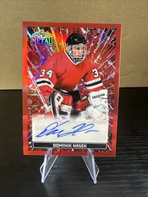 2026 LEAF METAL Hockey Dominik Hasek Red Prismatic Auto #'D 1/4 #BT-DH3 ...