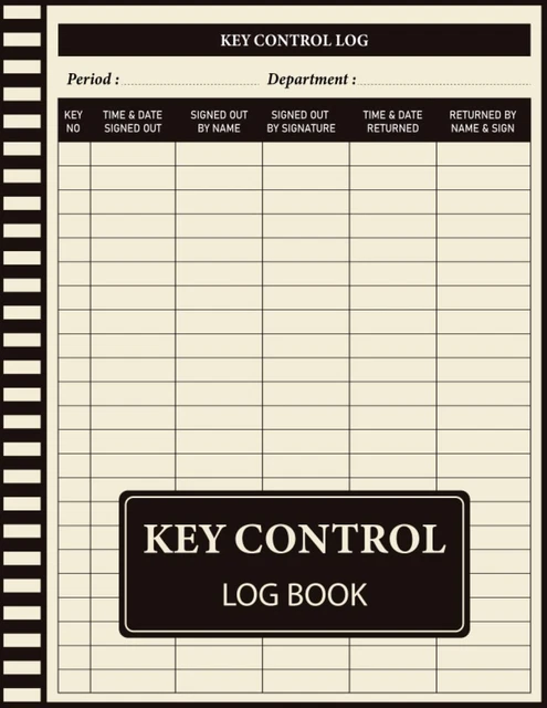 KEY CONTROL LOG Book: Sign Out & Sign In Key Register Log Book | Key ...