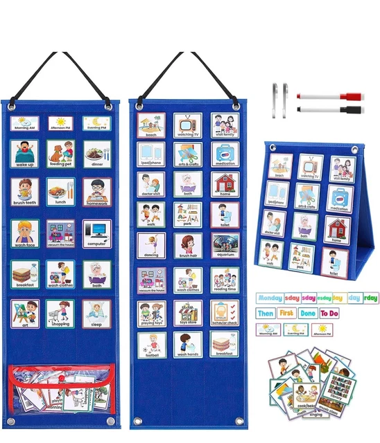 VISUAL SCHEDULE FOR Kids with Autism, 107 Cards Double-Sided Toddler ...