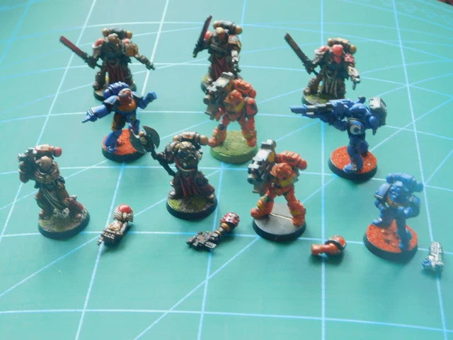 10 WARHAMMER 40K dungeon dragons space marine terminator painted metal ...