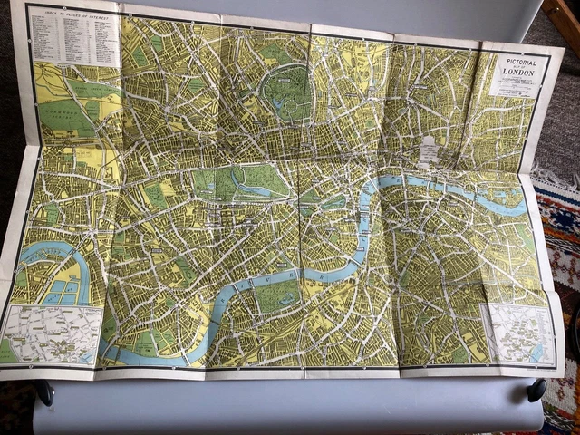 OLD PICTORIAL MAP of London on linen. Geographers' Map Co. Ltd £6.50 ...