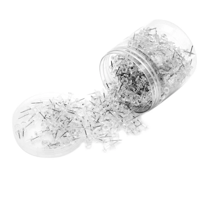 500PACK PLASTIC+STEEL REUSABLE Thumbtacks Anti-Rust Push Pins 23mm ...