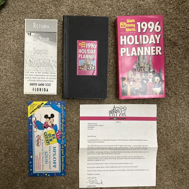 VINTAGE 1996 WALT Disney World Vacation Planner VHS BOXED, Customer Lette- RARE £27.00 - PicClick UK