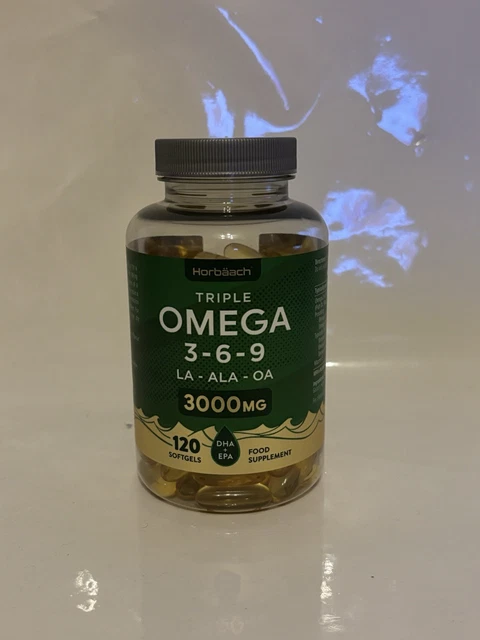 TRIPLE OMEGA 3 6 9 Capsules 3000mg ALA, LA & OA | 120 Softgels | High ...