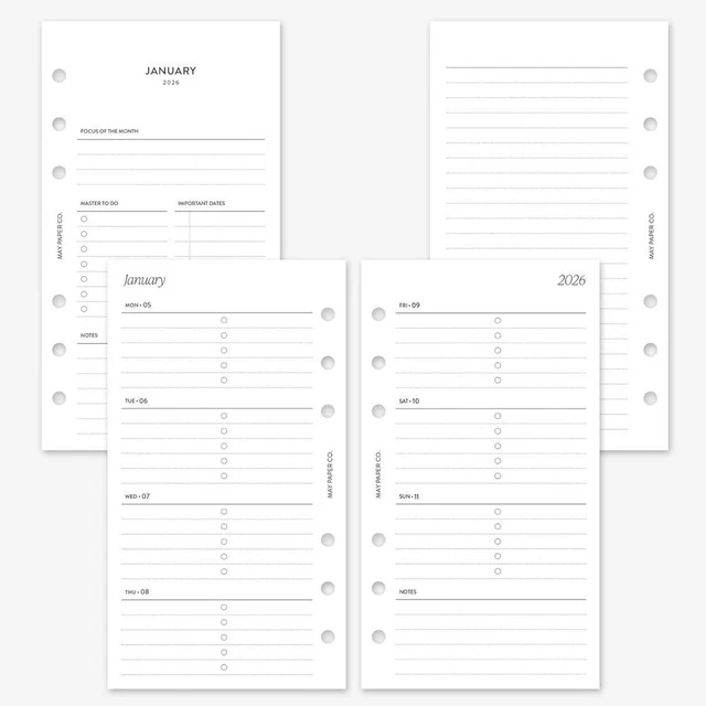 2026 PERSONAL WEEKLY Planner Refill, Week on Two Page Planner Insert ...