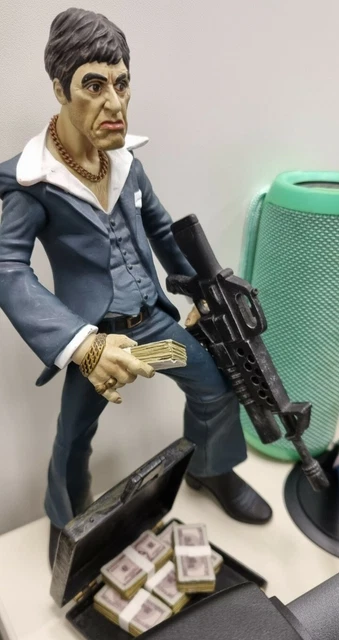 SCARFACE SELTEN RARE Toni MONTANA Figur Blue Suit Machine Gun Briefcase ...