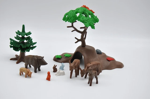 RARE PLAYMOBIL - animaux de la forêt , sanglier, marcassin, biche, faon ...