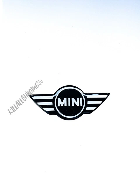 MINI STEERING WHEEL Badge Gel Overlay - White Black R50 R52 R53 Cooper ...
