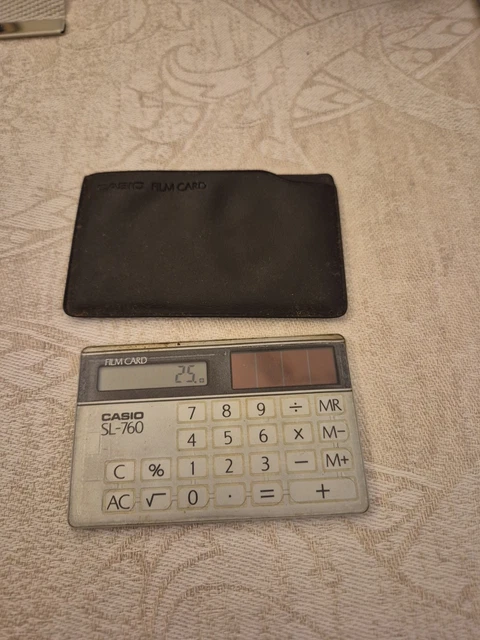 CASIO SL-760 SRB Solar Powered Credit Card Calculator With Case £7.67 ...