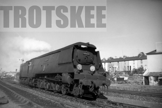 LARGER NEGATIVE BR British Railways Steam Loco 34057 Class WCBB Laira ...