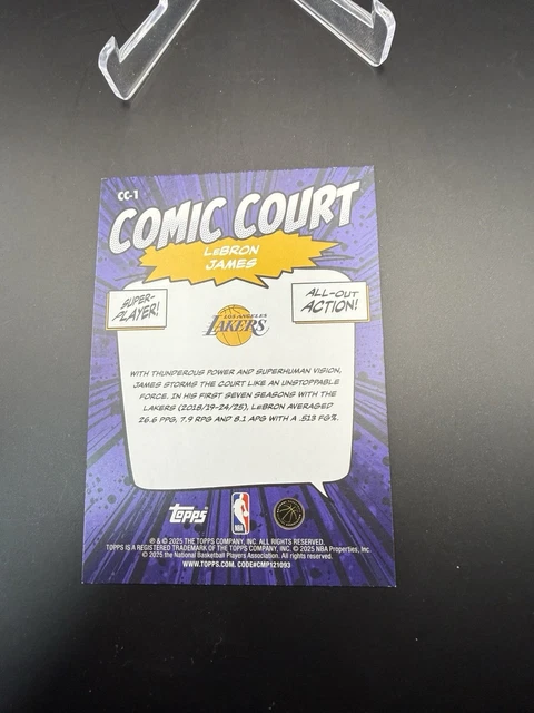 LEBRON JAMES 2025/26 Topps Basketball Comic Court SSP #CC-1 Los Angeles ...