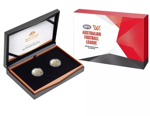 2024 AFL AFLW $1 Coloured Proof 2 Coin Set £72.73 - PicClick UK