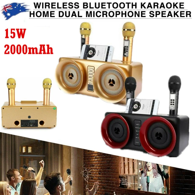 WIRELESS BLUETOOTH KARAOKE Home Echo System Singing Machine Dual Micro ...