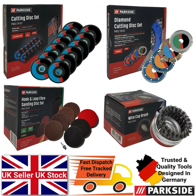 PARKSIDE 125MM METAL Diamond Cutting Grinding Disc Wire Cup Brush Angle ...