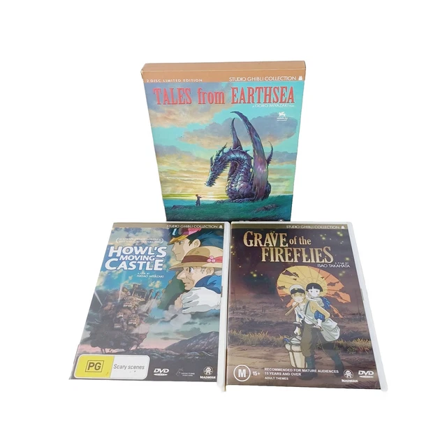 STUDIO GHIBLI DVD Lot - Howl's Moving Castle, Grave Of The Fireflies ...
