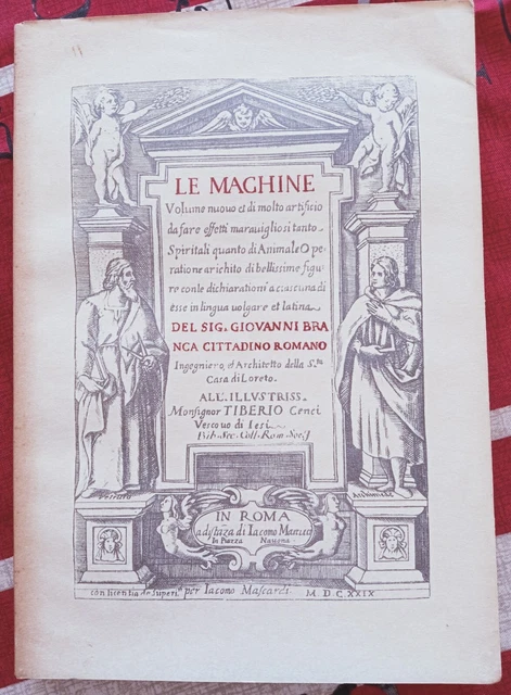 1629-ROMA-GIOVANNI BRANCA-LE MACHINE-MECCANICA-INGEGNERIA-N. 77 Tavole ...