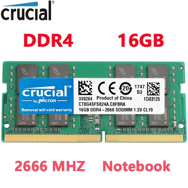CRUCIAL DDR4 16GB 1X16 2666 PC4-21300 Laptop 260-Pin SODIMM Notebook Memory RAM $46.66 - PicClick CA