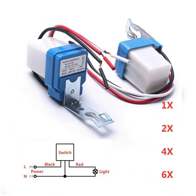 DÄMMERUNGSSCHALTER AC DC 12V 24V Dämmerungssensor Lichtsensor Twilight ...