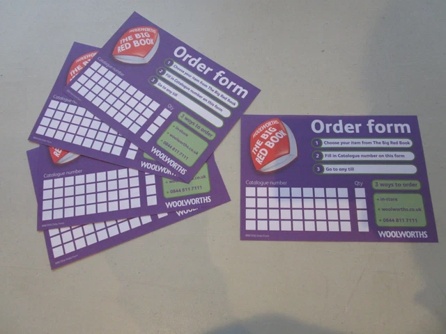5 X BIG Red Book Order Forms - Woolworths Memorabilia. Point Of Sale ...