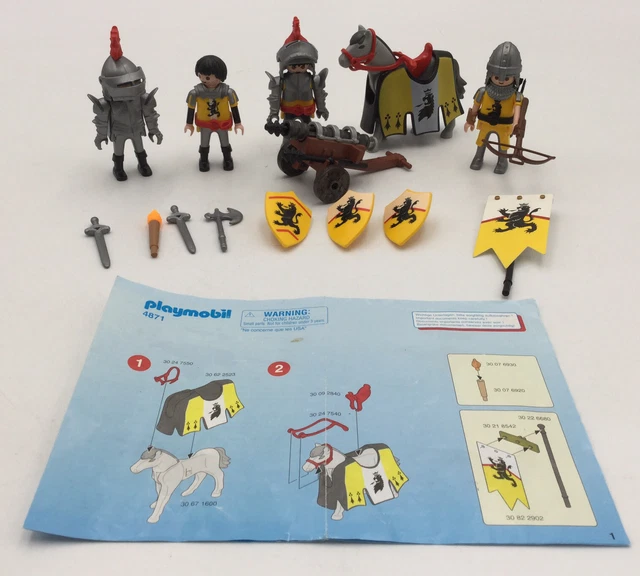 PLAYMOBIL 4871 CHEVALIERS Lion, Figurines de Château, Médiéval, Complet ...