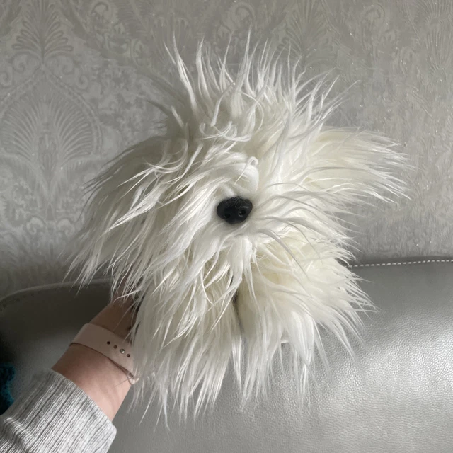 DULUX DOG FLUFFY Grey White Old English Sheepdog Puppy Soft Toy Plush ...