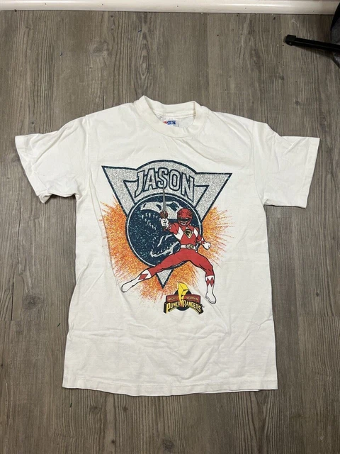 VINTAGE MIGHTY MORPHIN Power Rangers Red Ranger Jason Men's T Shirt ...