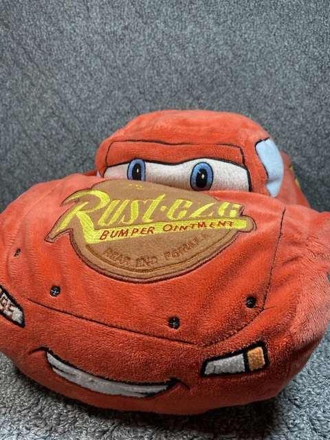DISNEY PIXAR CARS Movie Lightning McQueen Plush Red Car Pillow 18 ...