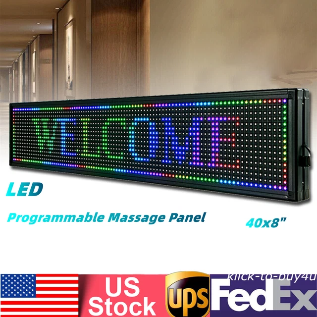 LED SIGN 7 Color Programmable Scrolling Display Panel Scroll Message ...