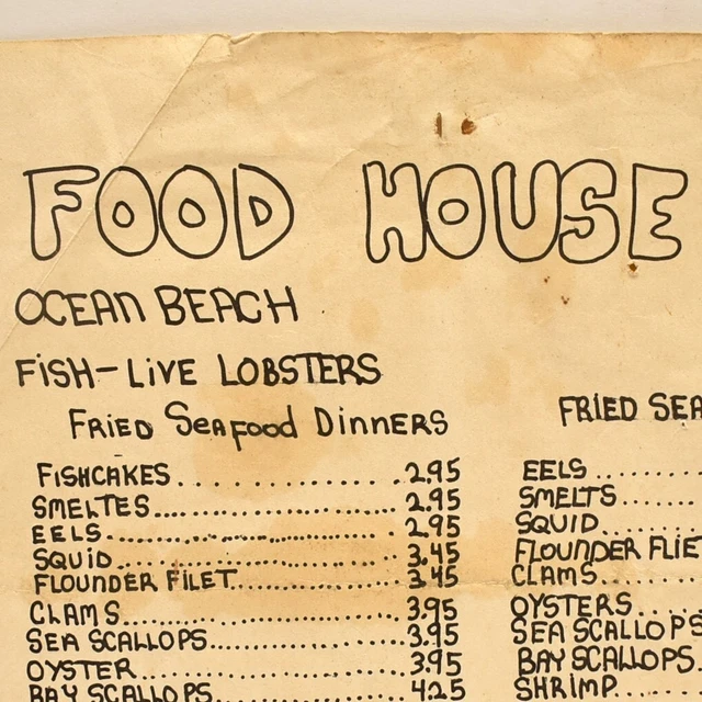 1980S MATTHEW’S SEAFOOD Food House Restaurant Menu Ocean Beach Long ...