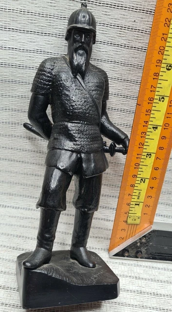 CAST IRON SCULPTURE 1977 1.5kg 24x8cm Cossack Siberia Knight Saber ...