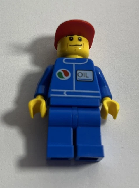 LEGO MINIFIGURE, OCTAN, Dirt Bike Transporter, Blue Overalls, Red Cap ...