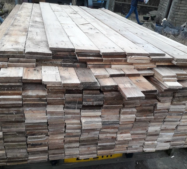 RECLAIMED PALLET WOOD-WALL Cladding Recycled Timber 2.4M Lengths Good ...