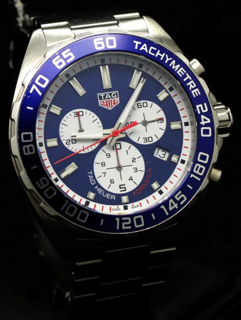 TAG HEUER FORMULA 1 chronograph CAZ101E Blue Date Mens Swiss Watch EUR ...
