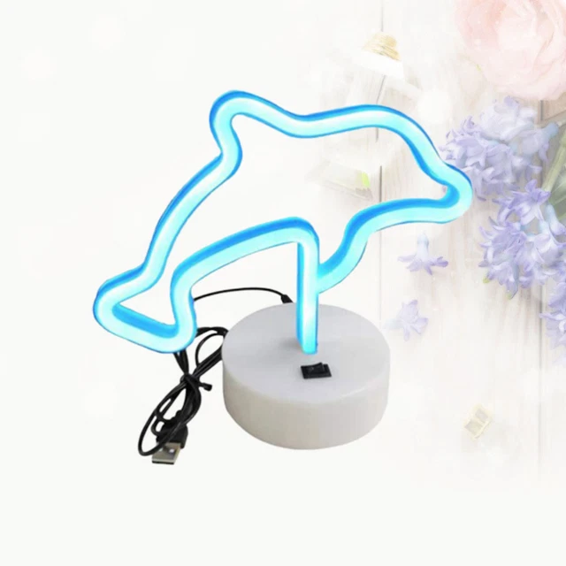 NEON LIGHTING DOLPHIN Shaped Lamp LED Battery Operated Bulb £15.95 ...